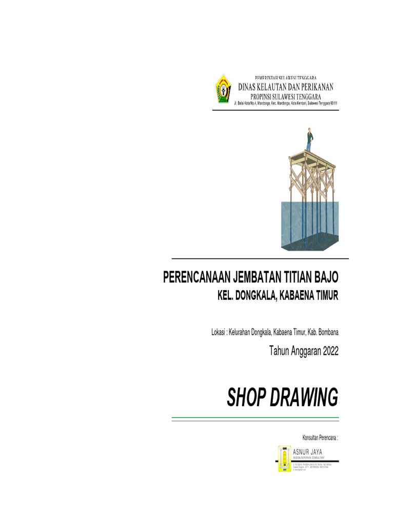 SHOP DRAWING - Jembatan Titian Bajo, Dongkala Kabaena 2023 | PDF