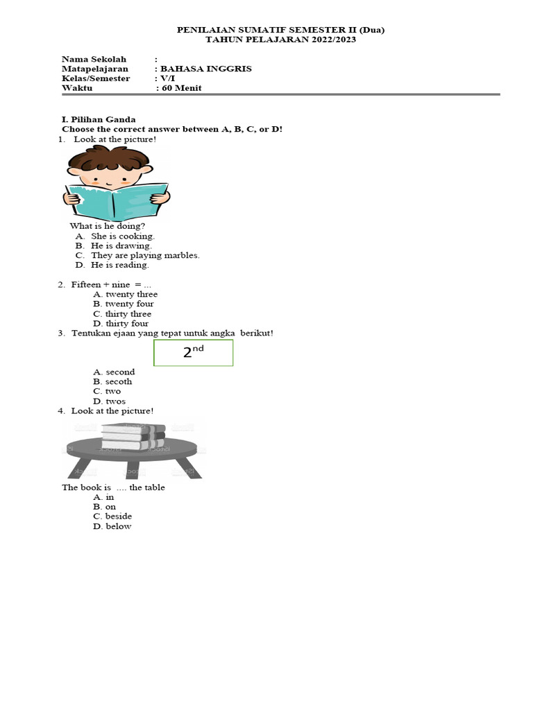 Soal | PDF | Cooking | Home Economics