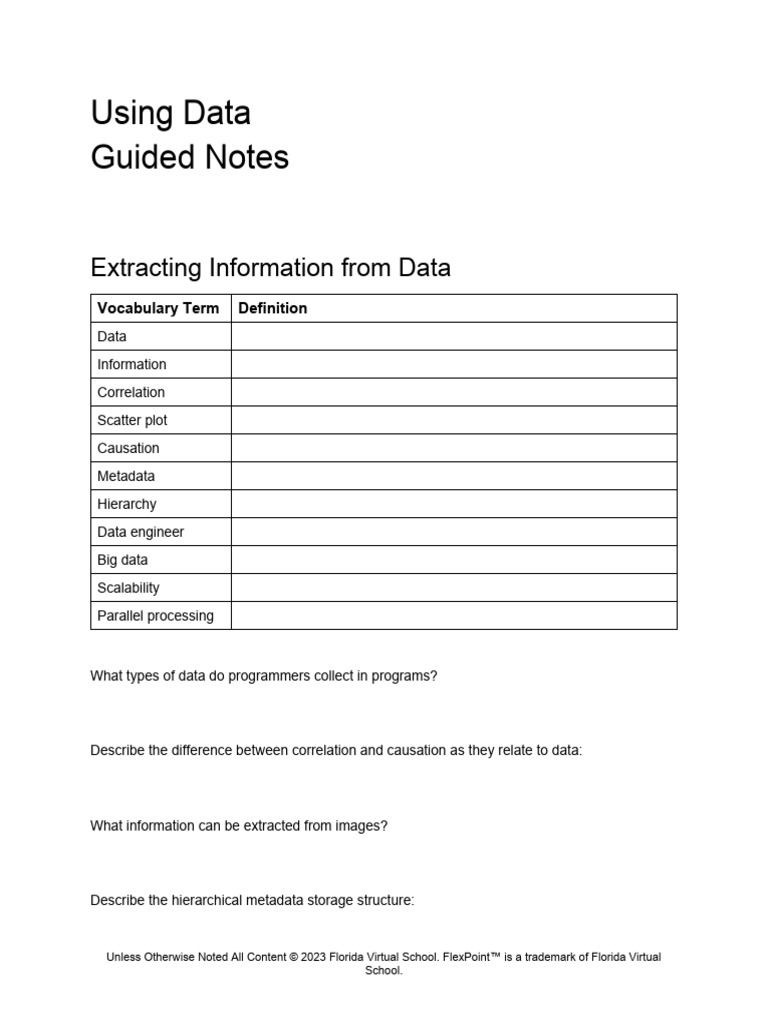 Guided Notes 04 Using Data | PDF | Data | Databases