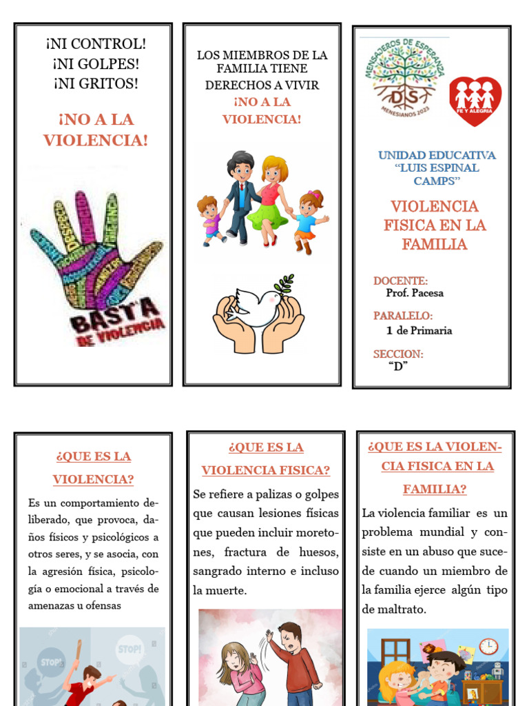 Triptico de Violencia | PDF | Relaciones personales, crianza y desarrollo personal