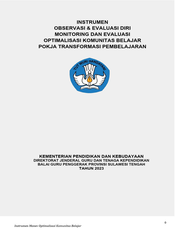 INSTRUMEN Monev Kombel 2023 | PDF