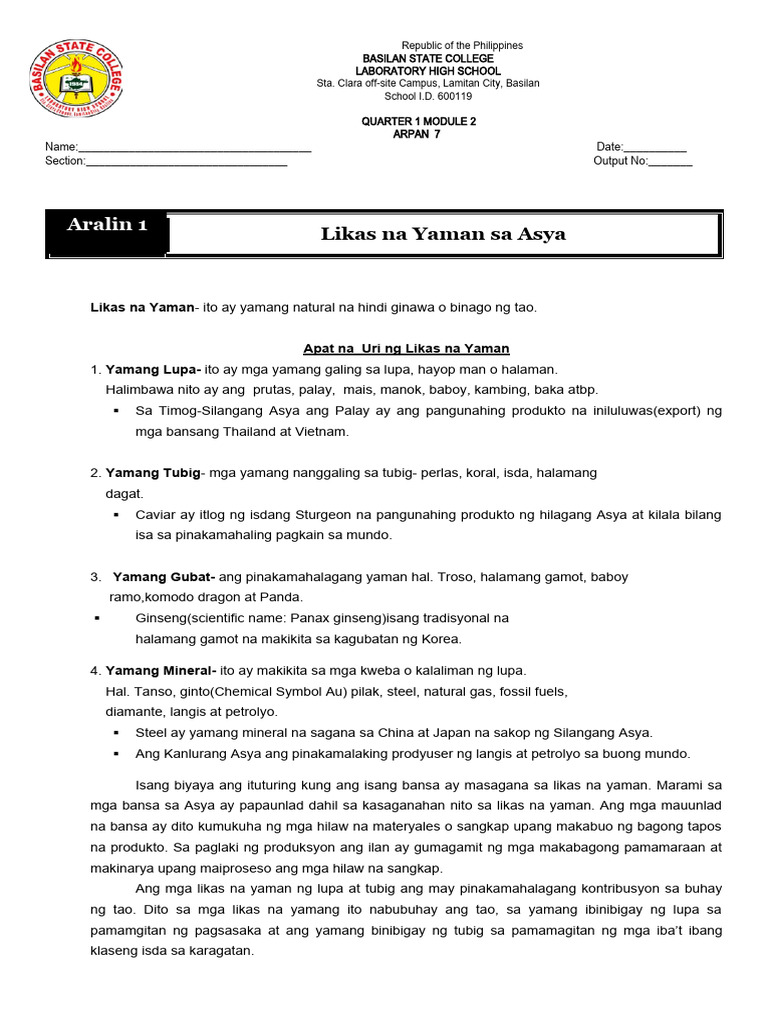 Arpan 7 Quarter 1 Module 2 | PDF