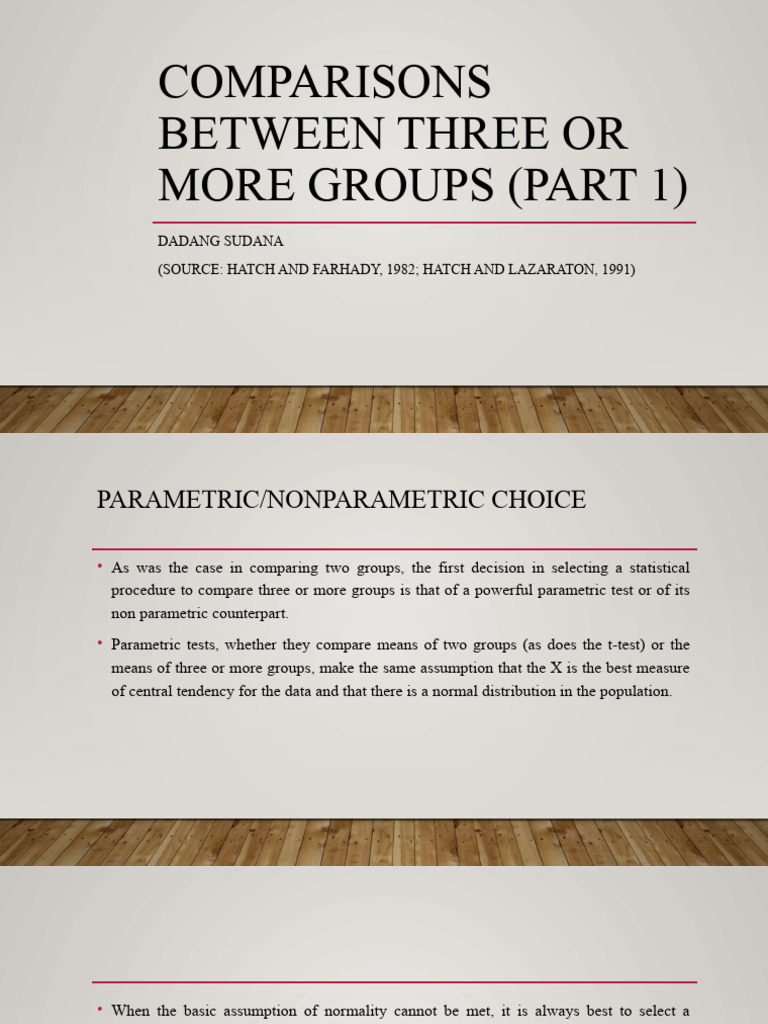 Comparisons Between Three or More Groups (Part 1) | PDF | Variance | Analysis Of Variance