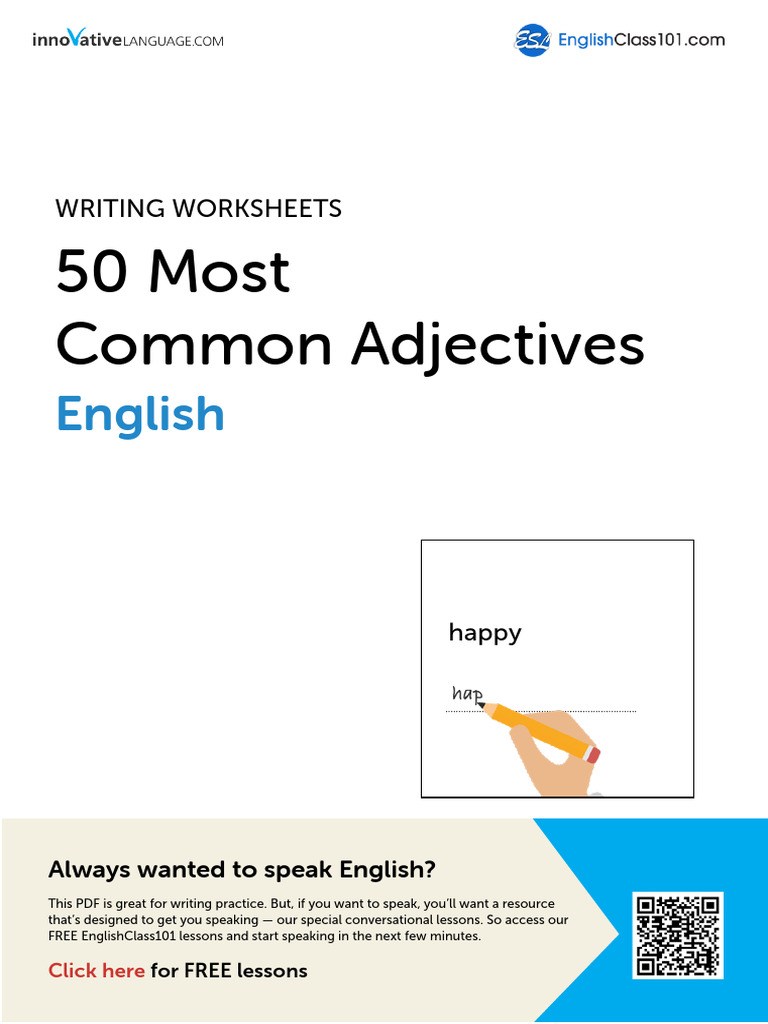 50 Most Common Adjectives | PDF | English Language | Linguistics