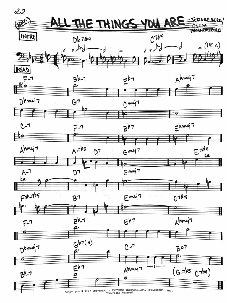 All The Things You Are BASS CLEF | PDF