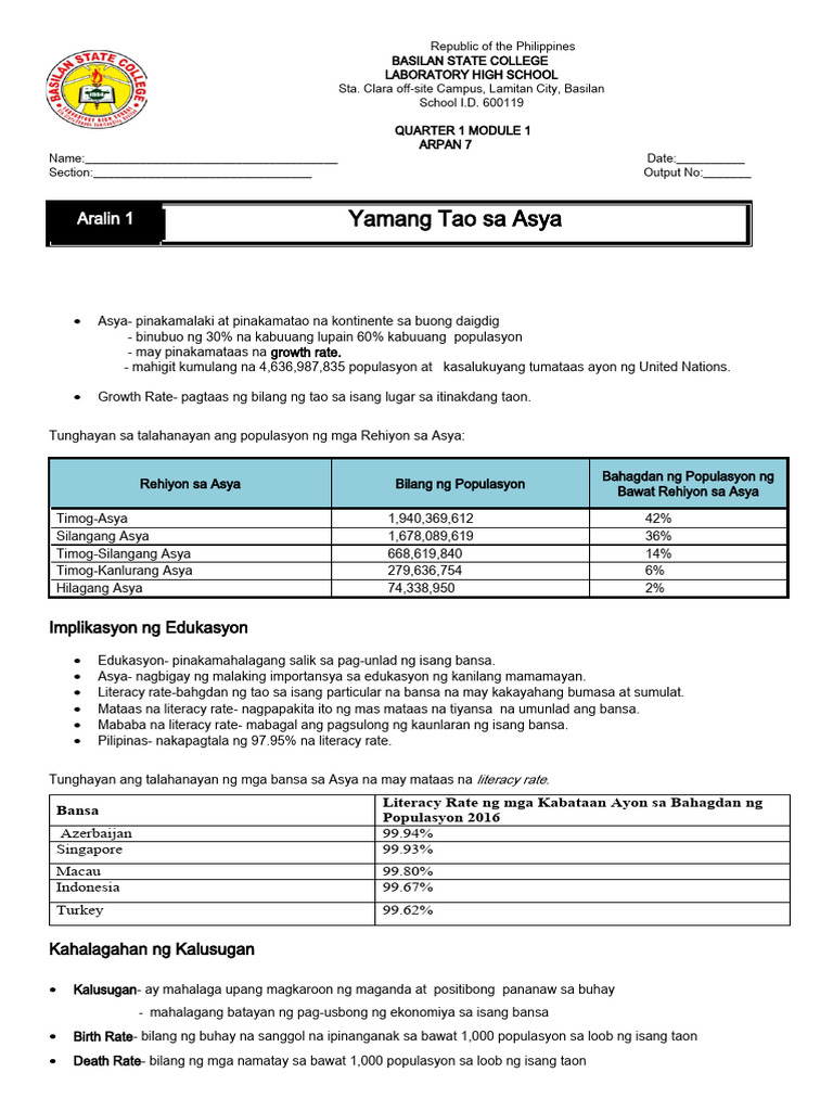 Arpan 7 Quarter 1 Module 5 | PDF
