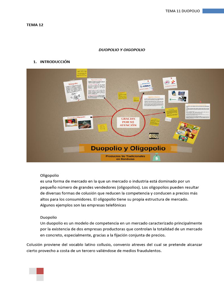 11 Duopolio y Oligopolio | PDF | Oligopolio | Mercado (economía)