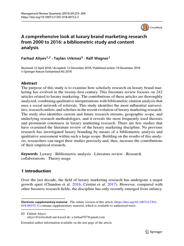 A Comprehensive Look at Luxury Brand Marketing Research From 2000 To ...