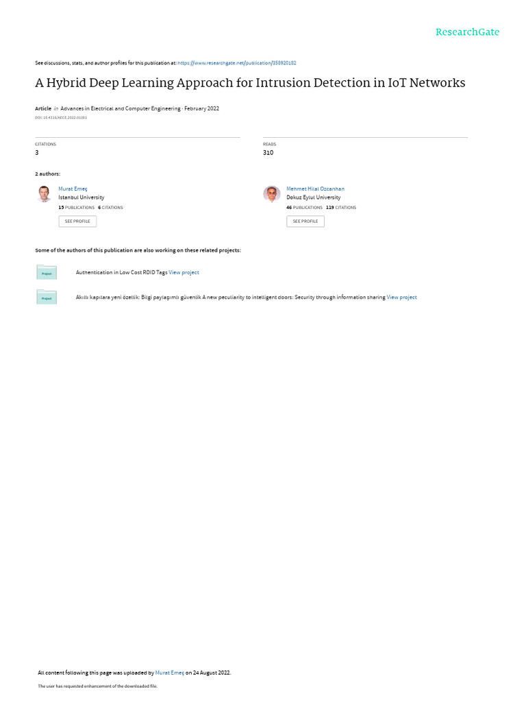 A Hybrid Deep Learning Approach For Bot - Tleneck Detection in Io | PDF | Internet Of Things ...