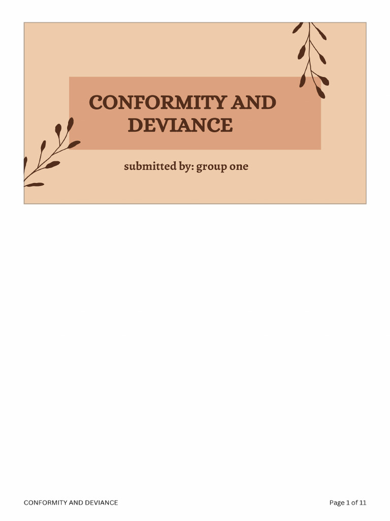 Conformity And Deviance Pdf