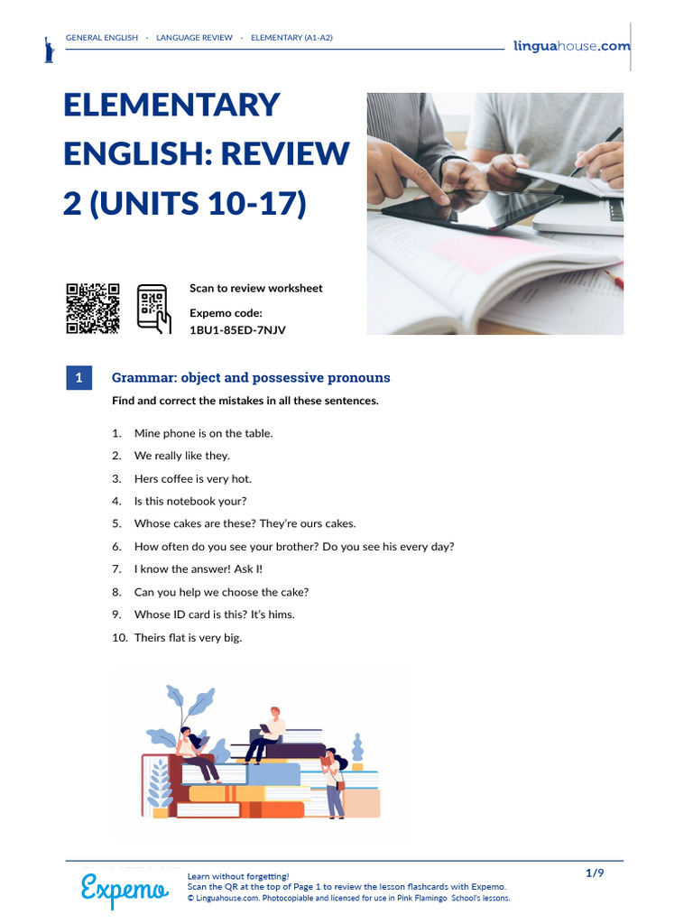 Elementary English Review 2 Units 10 17 American English Student | PDF | English Language ...