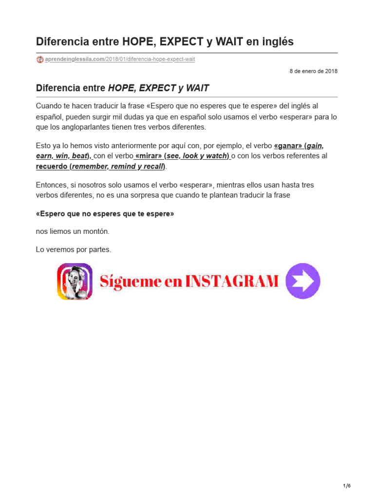 aprendeinglessila.com-Diferencia entre HOPE EXPECT y WAIT en inglés ... aprendeinglessila.com-Diferencia entre HOPE EXPECT y WAIT en inglés ...