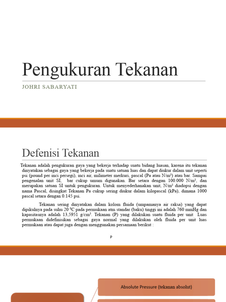 Pengukuran Tekanan | PDF | Sains & Matematika | Teknologi & Rekayasa