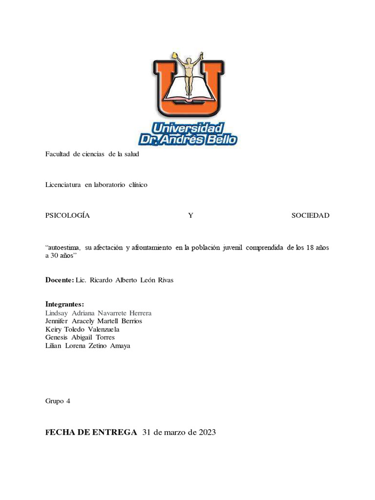 Expo Psico Completo | PDF | Autoestima | Depresión (estado de ánimo)