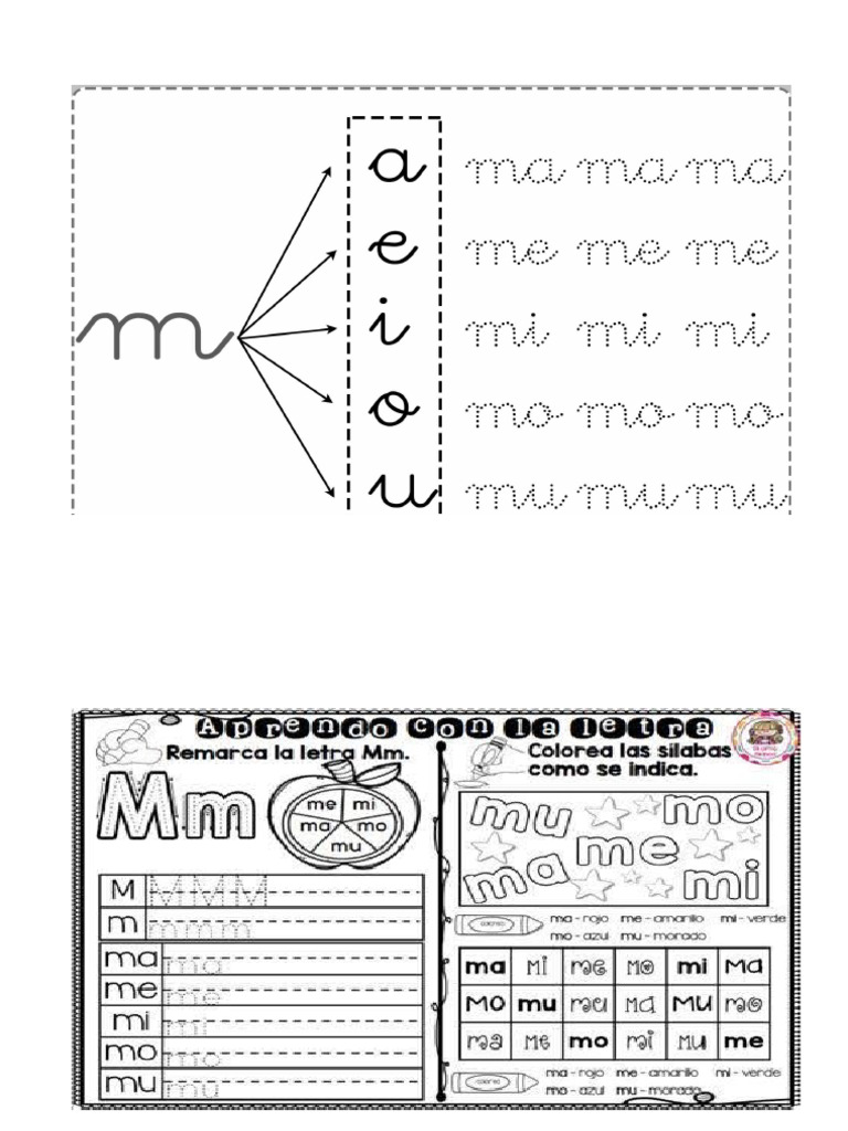 Letra M y Silabas | PDF