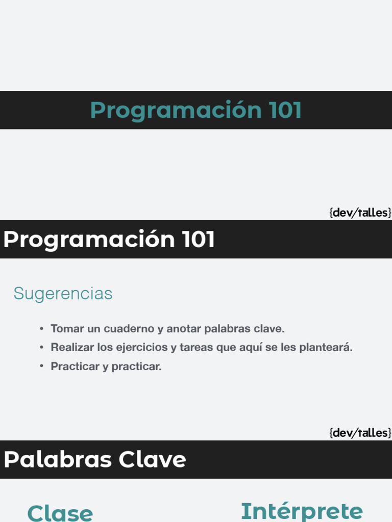 Progra 101 | PDF | Programación de computadoras | Lenguaje de programación