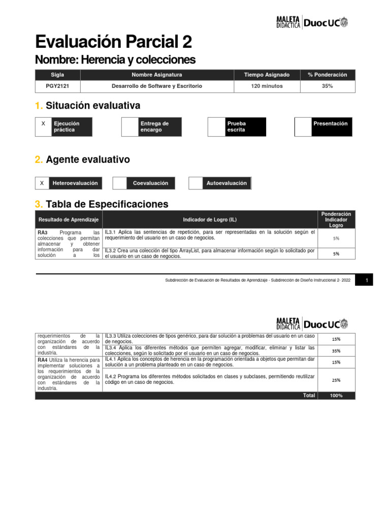 Evaluación - Parcial 2 - PGY2121-1 | PDF | Herencia (Programación Orientada a Objetos ...