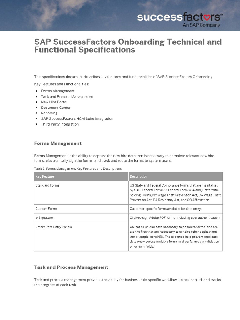Silo - Tips - Sap Successfactors Onboarding Technical and Functional Specifications | PDF ...