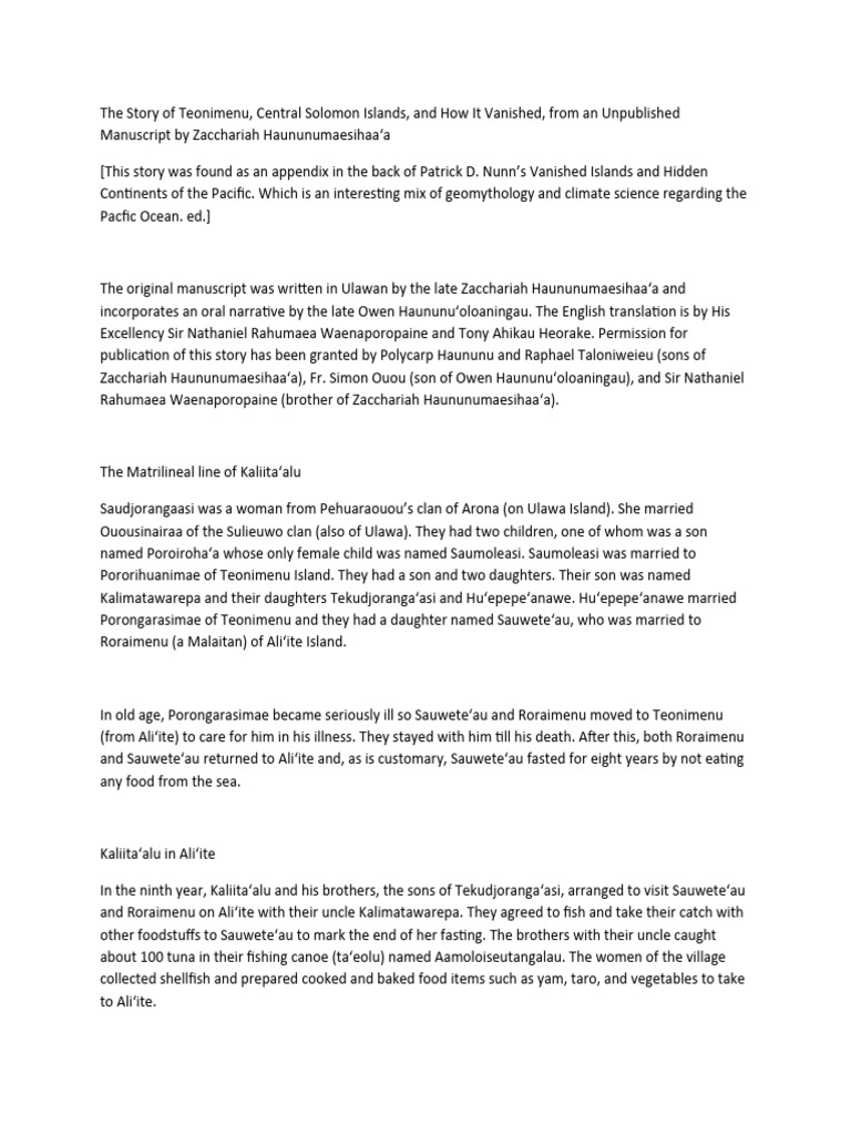 The Story of Teonimanu-WPS Office | PDF