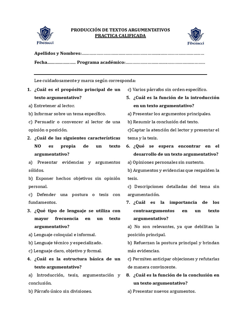 Practica - Texto Argumentativo | PDF | Pensamiento crítico | Falacia