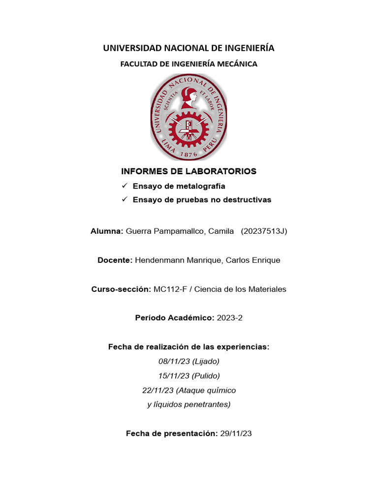 Camila Guerra - MC112 F | PDF | Microestructura | Materiales