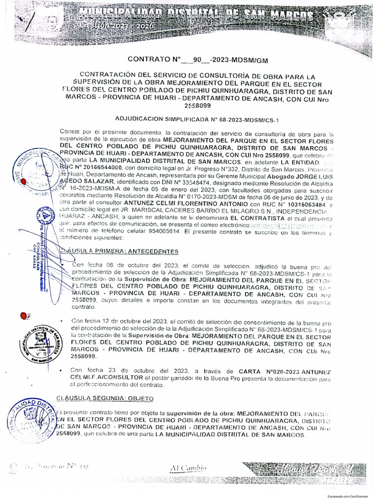 Contrato Supervisor | PDF Contrato Supervisor | PDF