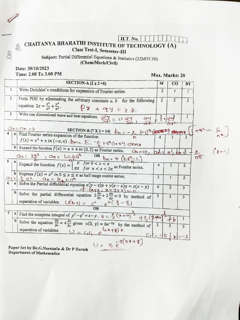 Maths Mid 1 Key | PDF