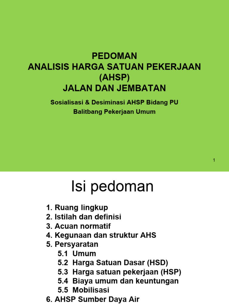 Ahsp Bidang Jalan Dan Jembatan | PDF