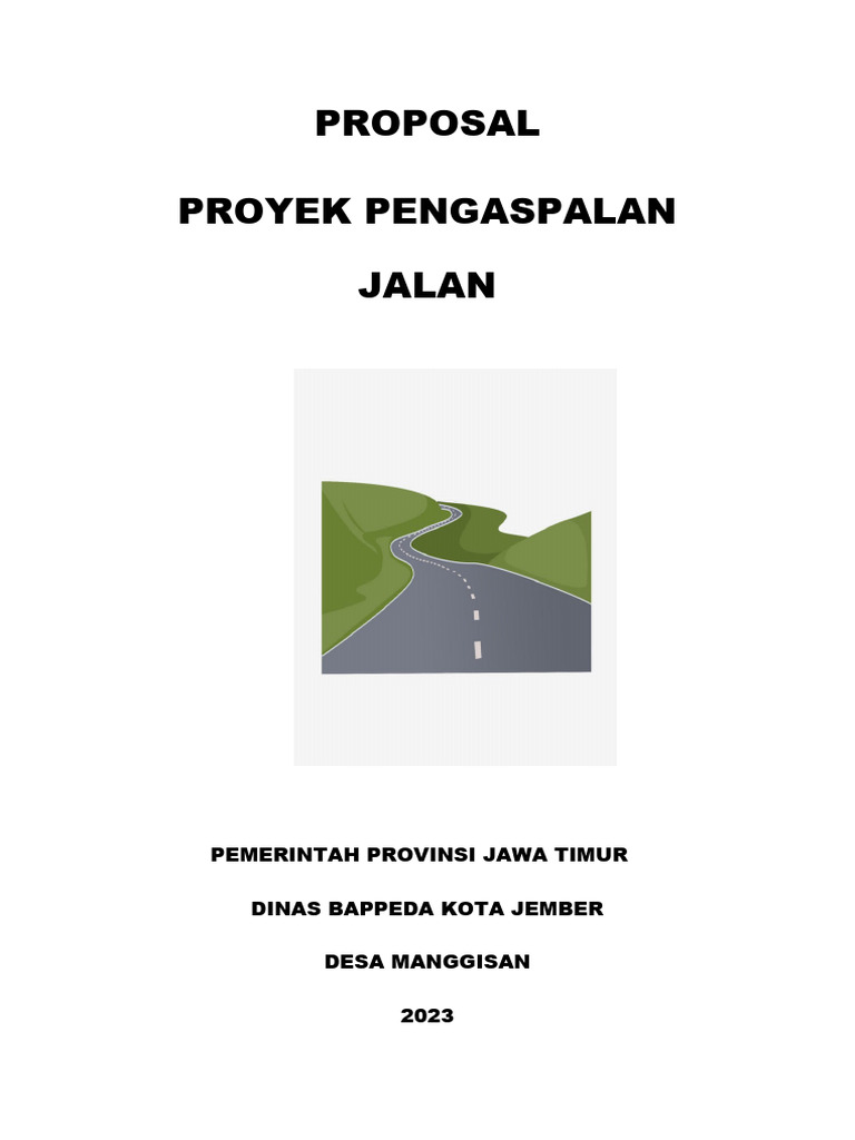 Proposal Pengaspalan Jalan Desa Manggisan | PDF | Ilmu Sosial | Perjalanan