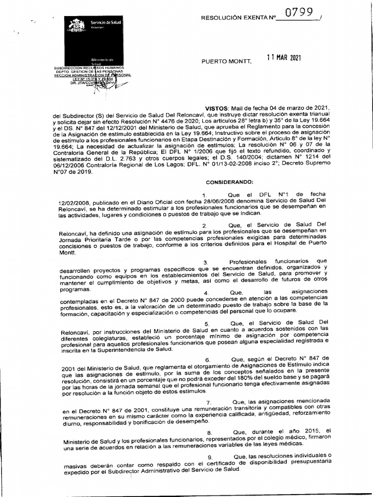 Res. N 799 de 2021 | PDF