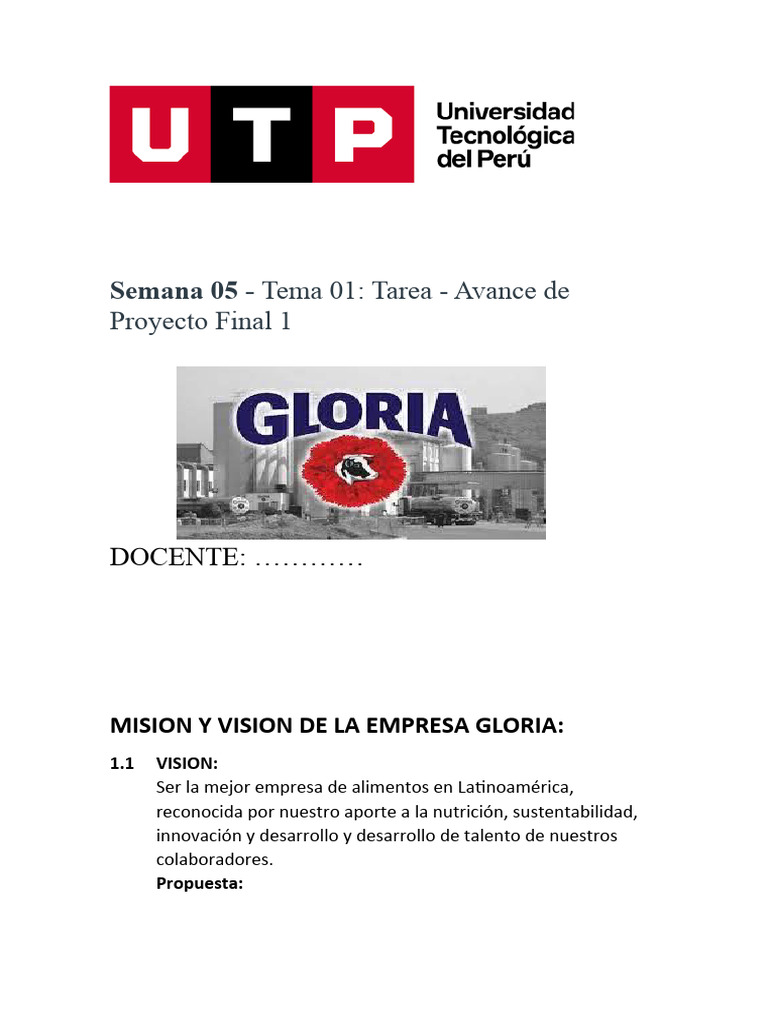 Semana 05 - Avance de Proyecto Final 1 | PDF | Análisis FODA | Business