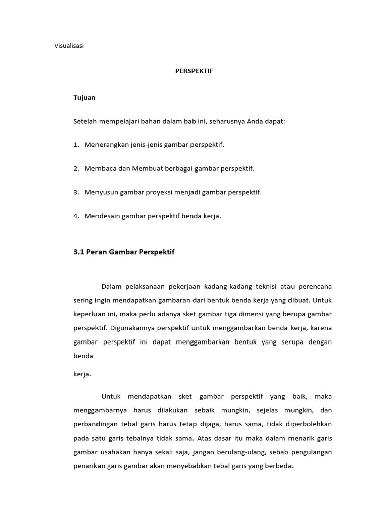 Jenis dan Teknik Gambar Perspektif | PDF