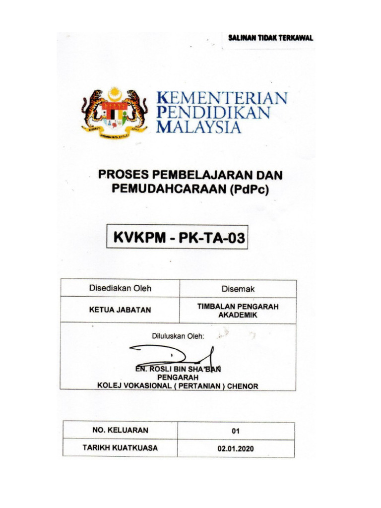 03 KVKPM PK TA 03 Proses Pembelajaran Dan Pemudahcaraan PDPC | PDF