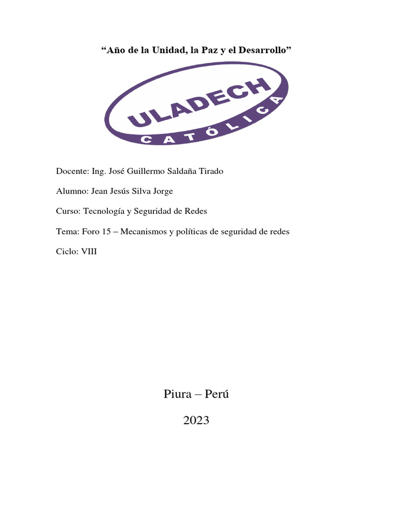 Mecanismos y Politcas de Seguridad de Redes | PDF | Cortafuegos ...
