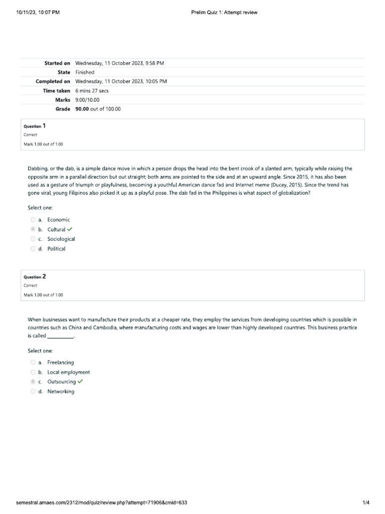 Contempo Quiz 1 | PDF