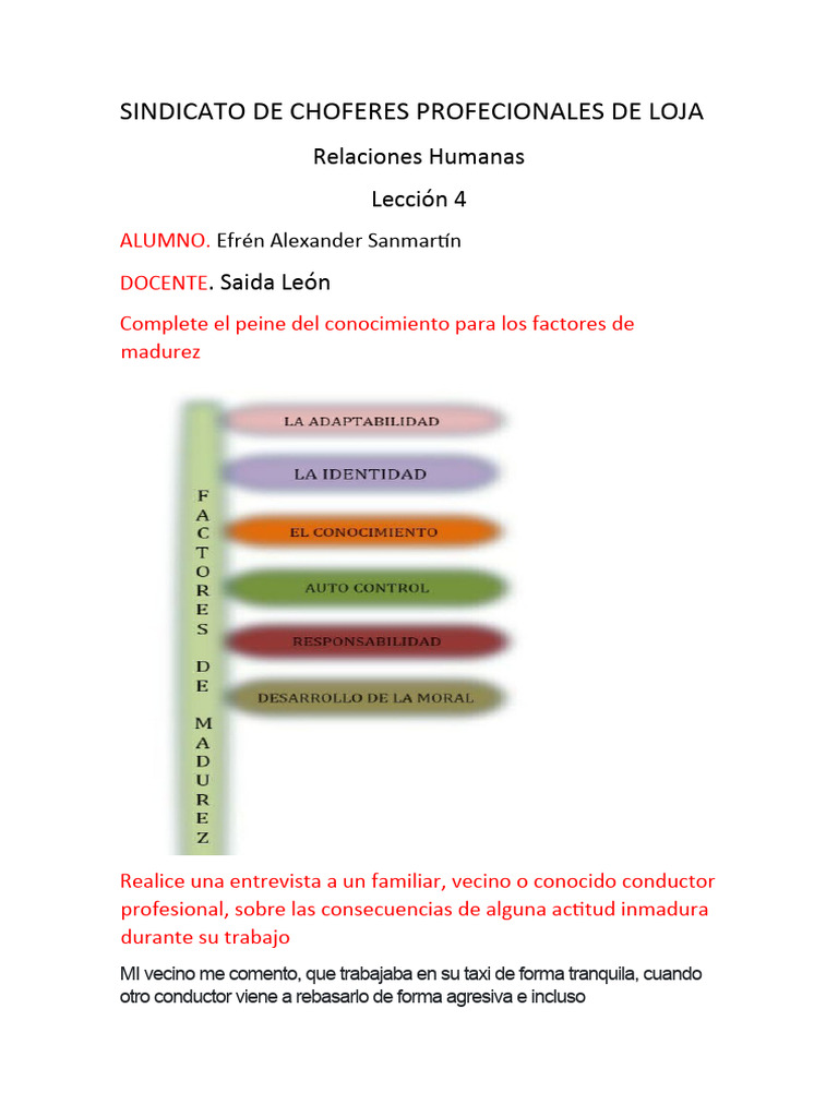 LECCION 4 Relaciones Humana | PDF