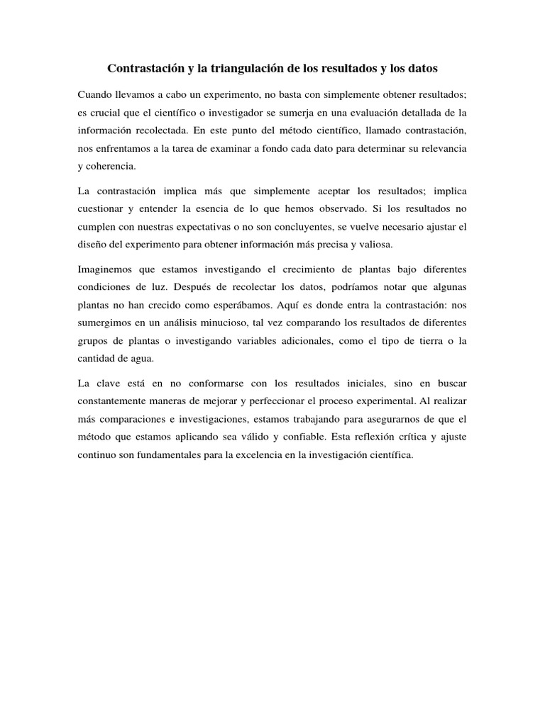 Contrastación y Triangulación de Resultados | PDF