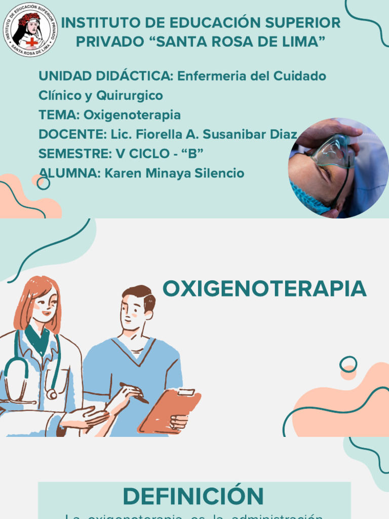 Oxigenoterapia | PDF | Oxígeno | Medicina CLINICA