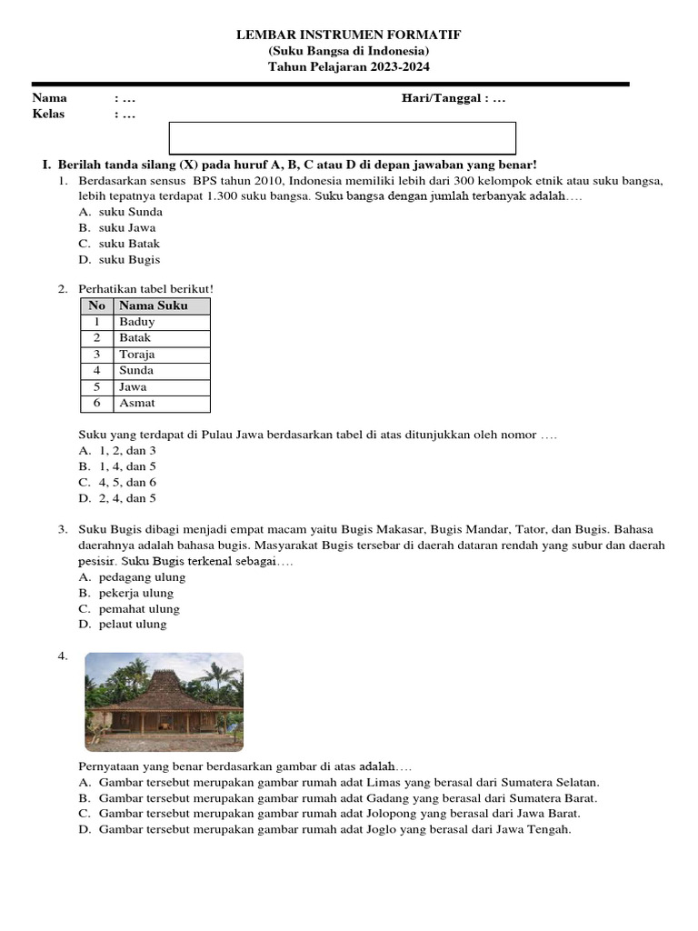 Soal Asesmen Formatif Modul Ajar | PDF | Kajian Bahasa Asing