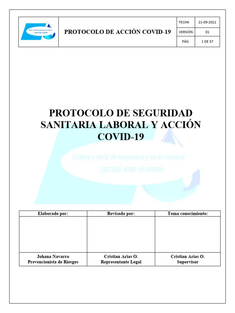 Protocolo de Acción Covid-19 Modificado | PDF | Seguro | Póliza de seguros