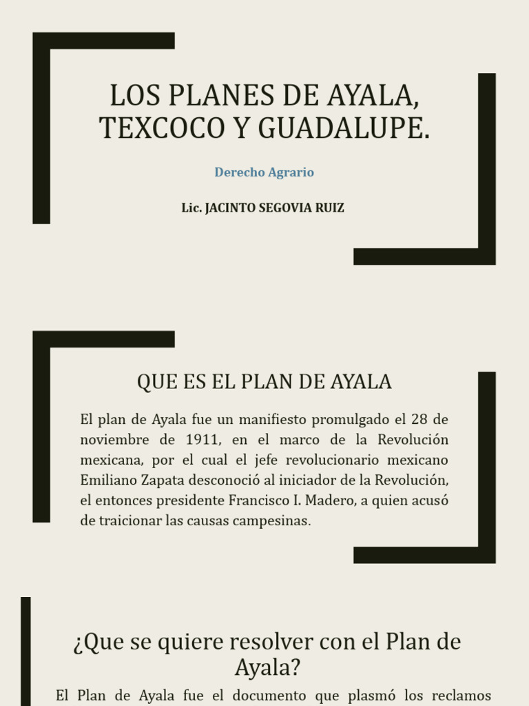 Los Planes de Ayala, Texcoco y Guadalupe - JACINTO | PDF | Guerras de los Estados Unidos ...