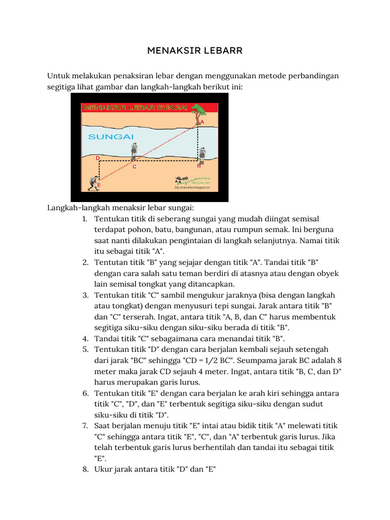 Cara Menaksir Lebar Sungai Pramuka | PDF
