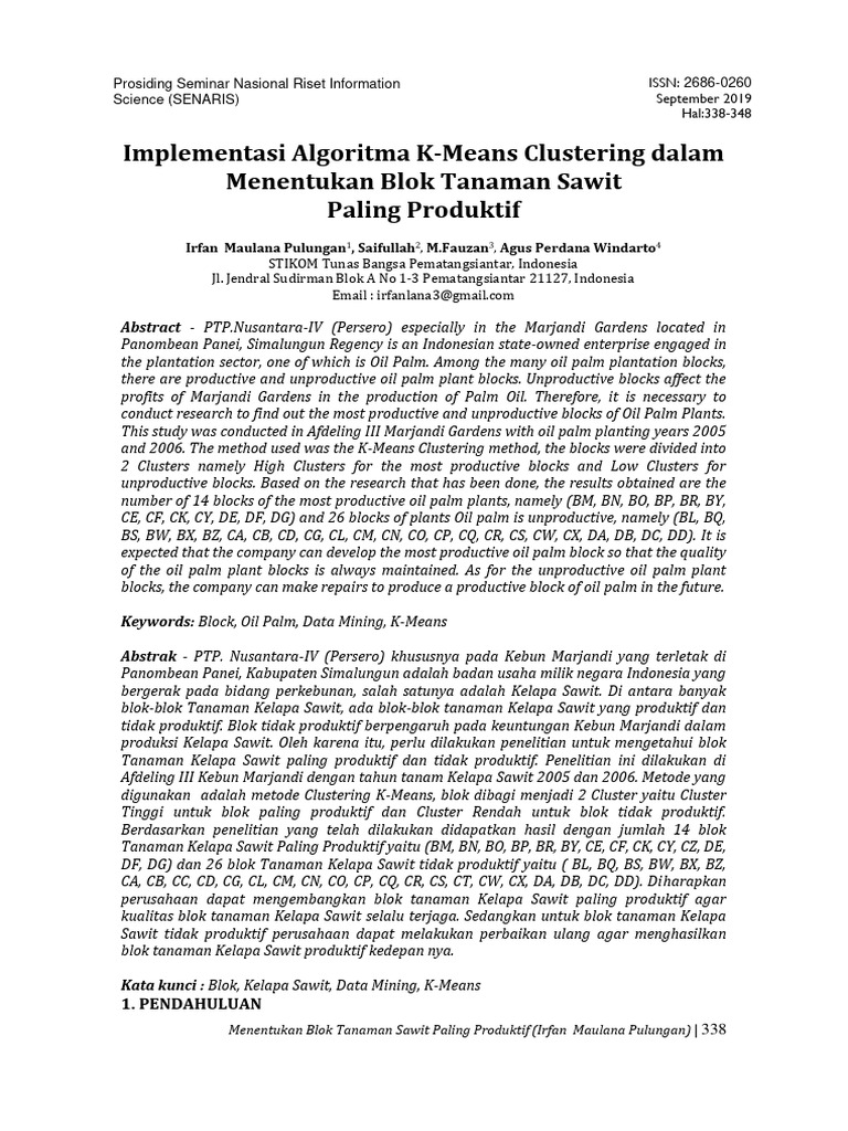 Implementasi Algoritma K Means Clusterin | PDF | Theoretical Computer Science | Computer Programming