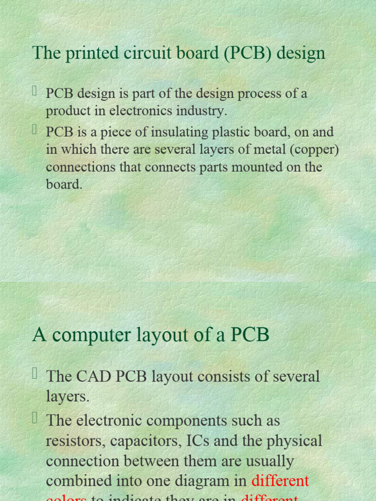 The Printed Circuit Board (PCB) Design | PDF | Printed Circuit Board | Electronic Circuits