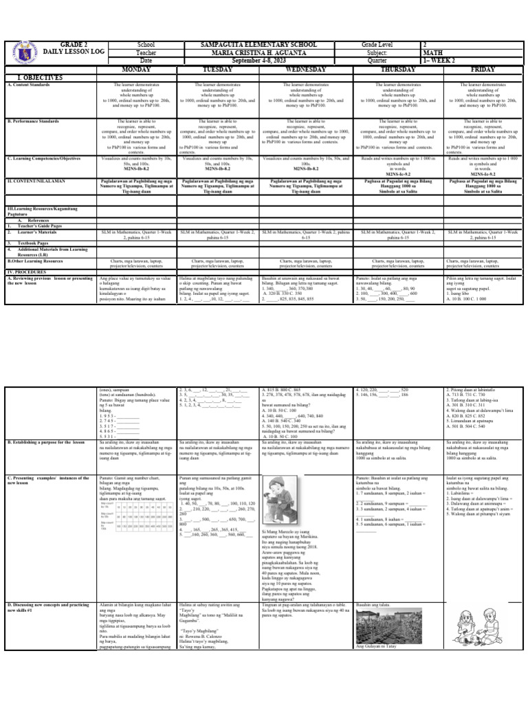 Q1 W2 Math | PDF | Science | Mathematics