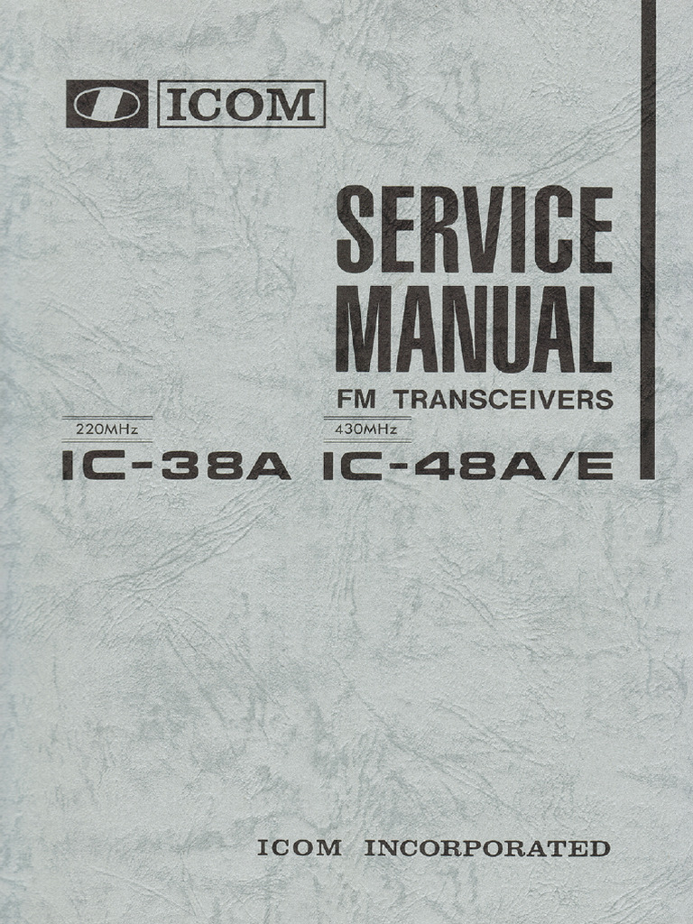 Icom IC 38A Service ID5421 | PDF