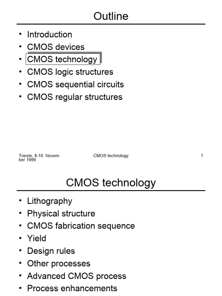 Cmos Technology | PDF | Photolithography | Cmos