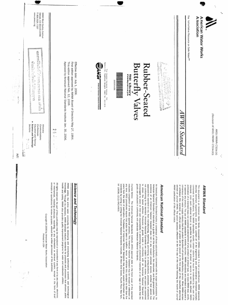 Awwa C504-06 | PDF