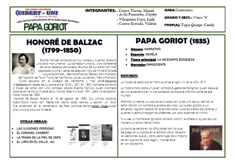 Papa Goriot | Descargar gratis PDF | Honoré De Balzac | Novelas
