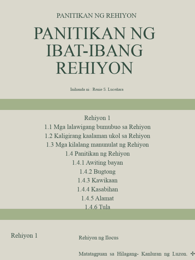 Panitikan NG Rehiyon, Rehiyon 1 | PDF